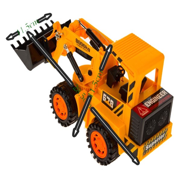Free Shipping 6 Channel Wired Simulation Bulldozer 4 wheel construction ...